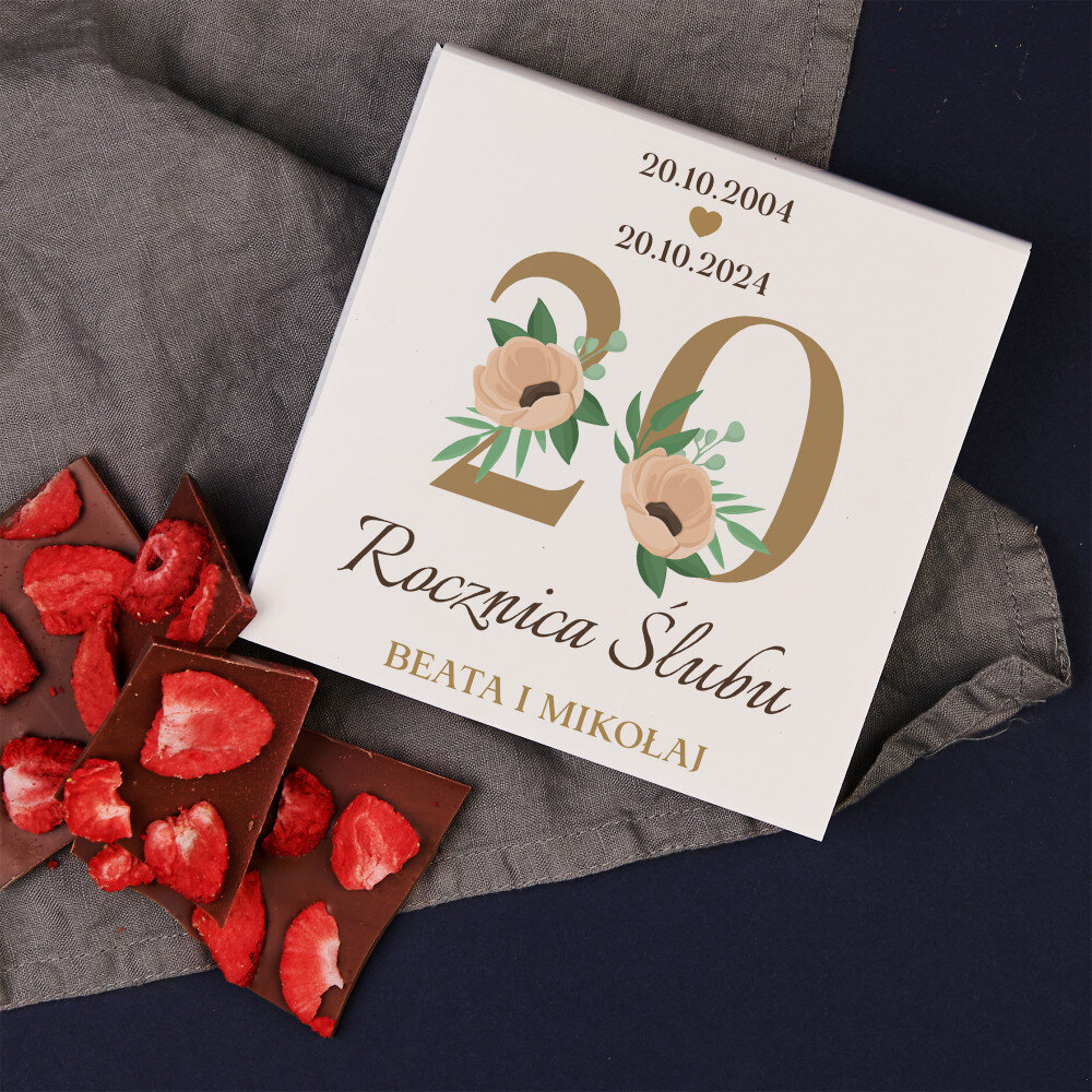 20 rocznica ślubu kwiaty - Czekolada z truskawkami - MyGiftDna.pl