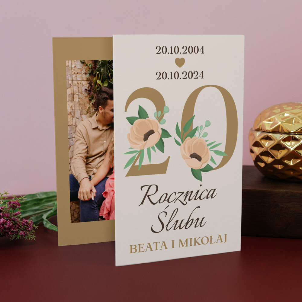 20 rocznica ślubu kwiaty - Harmonijka ze zdjęć - MyGiftDna.pl