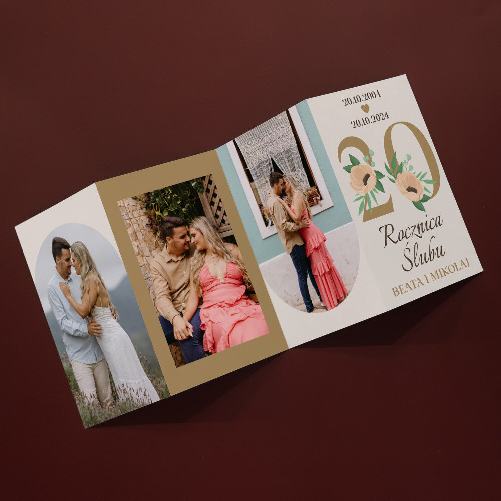 20 rocznica ślubu kwiaty - Harmonijka ze zdjęć - MyGiftDna.pl