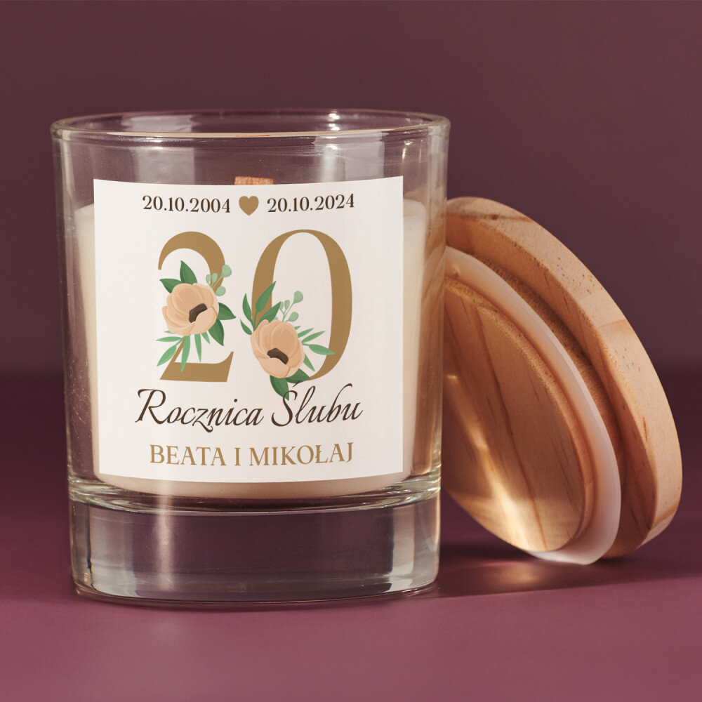 20 rocznica ślubu kwiaty - Świeca Zapachowa - MyGiftDna.pl