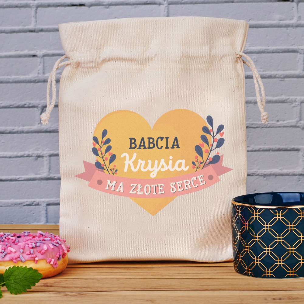 Babcia ma złote serce - Zestaw Herbaciany w Woreczku - MyGiftDna.pl