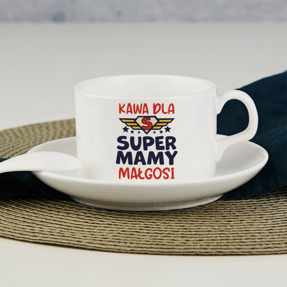 Dla super mamy - Filiżanka ze spodkiem - MyGiftDna.pl