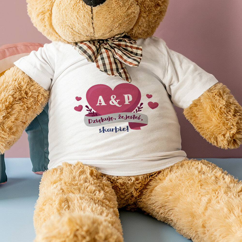 Dziękuję, że jesteś, skarbie - Pluszowy miś 90 cm - MyGiftDna.pl