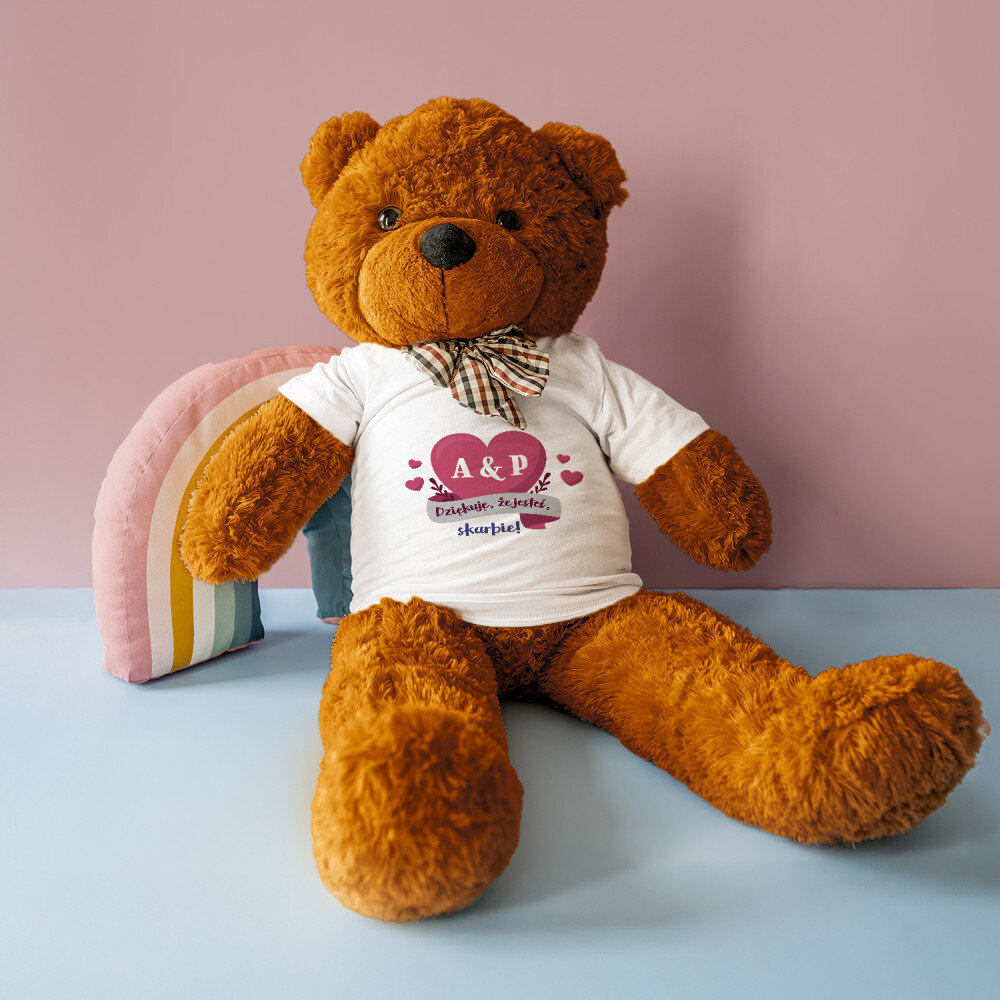 Dziękuję, że jesteś, skarbie - Pluszowy miś 90 cm - MyGiftDna.pl
