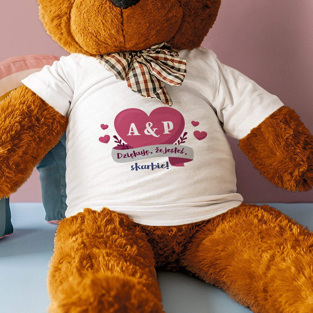 Dziękuję, że jesteś, skarbie - Pluszowy miś 90 cm - MyGiftDna.pl