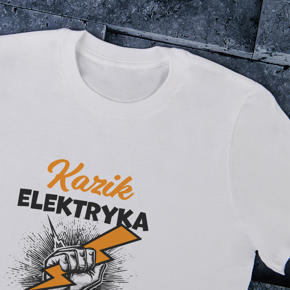 Elektryka prąd nie tyka - Koszulka męska z nadrukiem - MyGiftDna.pl