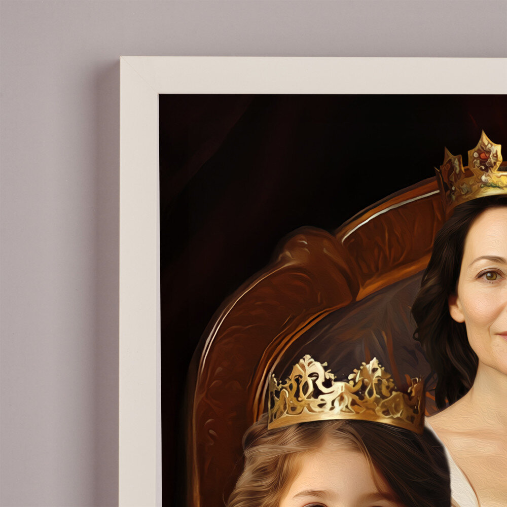 Królowa mama z dziećmi - Królewski portret - MyGiftDna.pl
