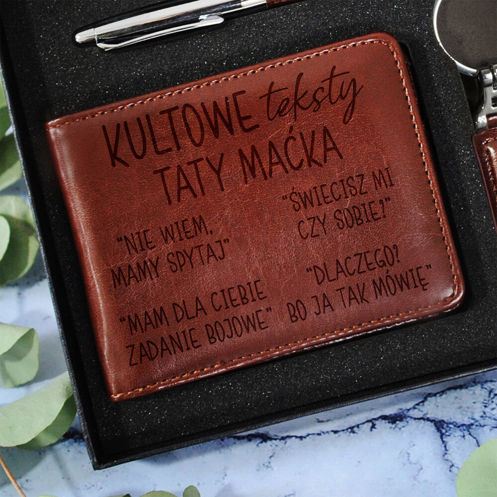 Kultowe teksty taty - zestaw z portfelem - MyGiftDna.pl