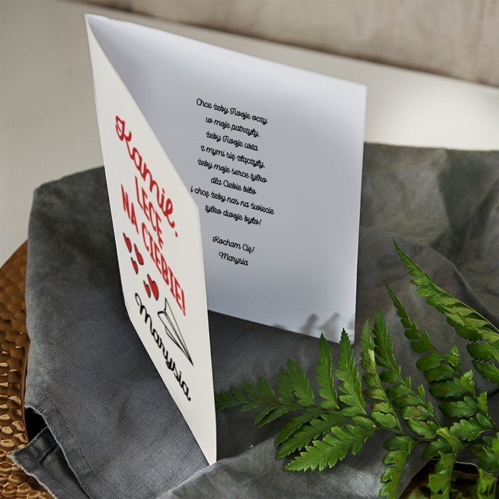 Lecę na ciebie - kartka z życzeniami - MyGiftDna.pl