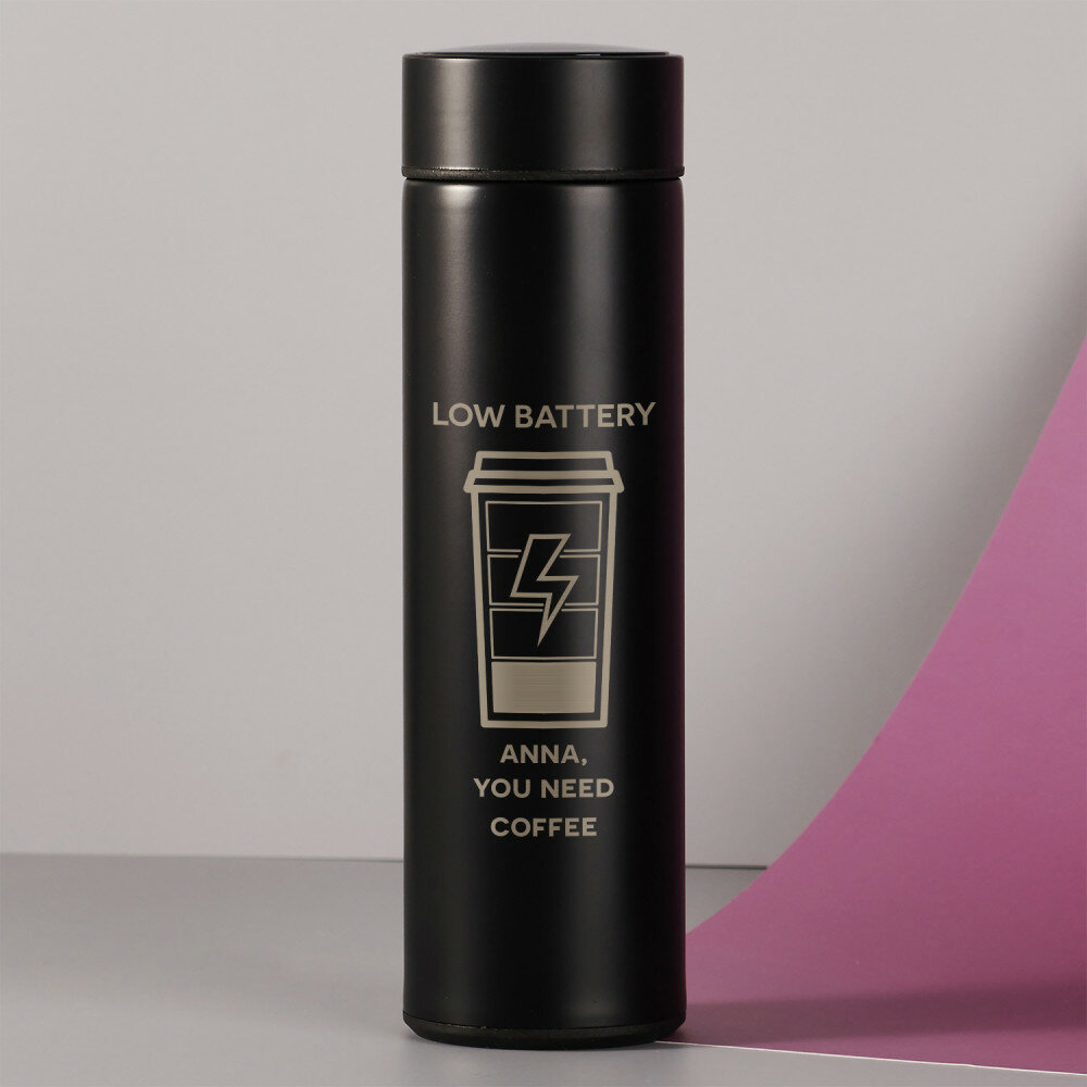 Low battery - Kubek termiczny z wyświetlaczem LED - MyGiftDna.pl