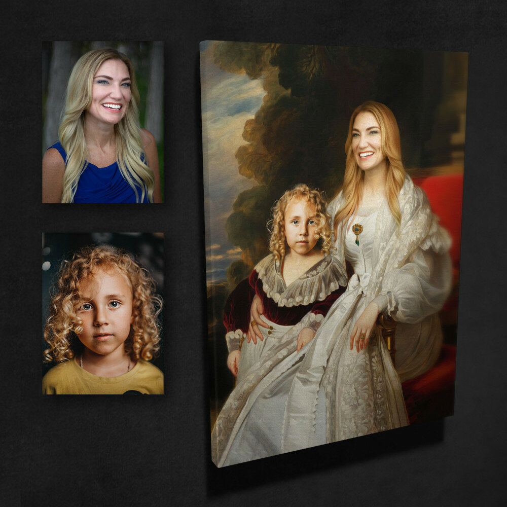 Mama i królewna - Królewski portret - MyGiftDna.pl