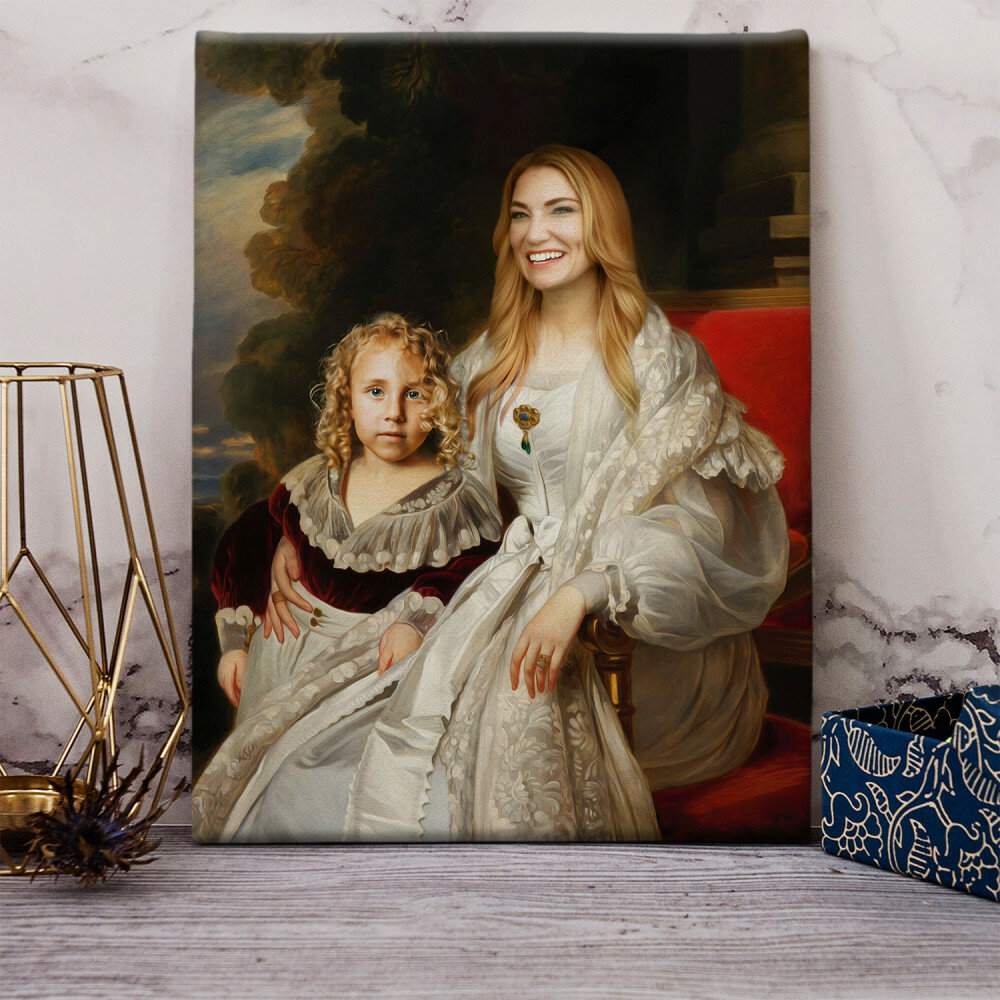 Mama i królewna - Królewski portret - MyGiftDna.pl