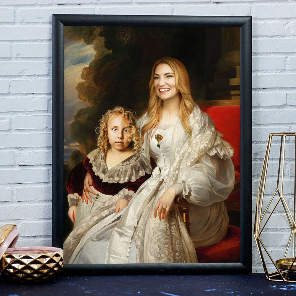 Mama i królewna - Królewski portret - MyGiftDna.pl