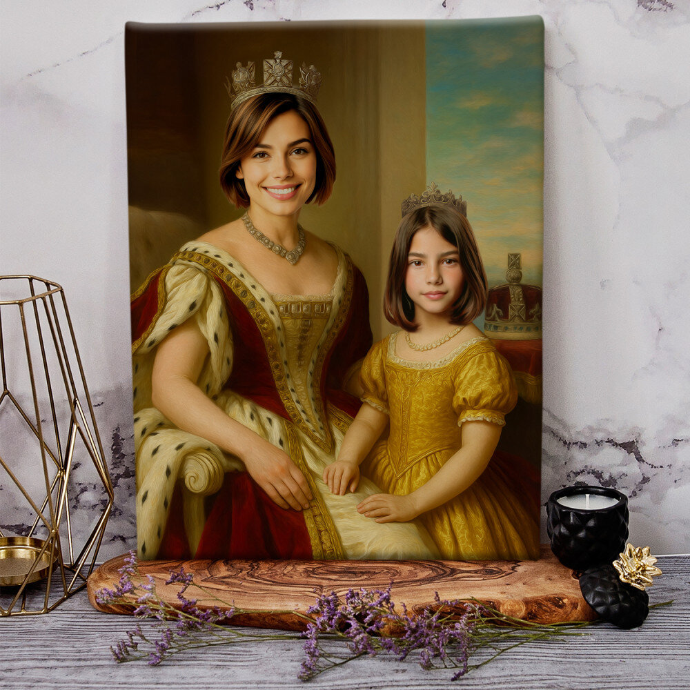 Mama z królewną - Królewski portret - MyGiftDna.pl