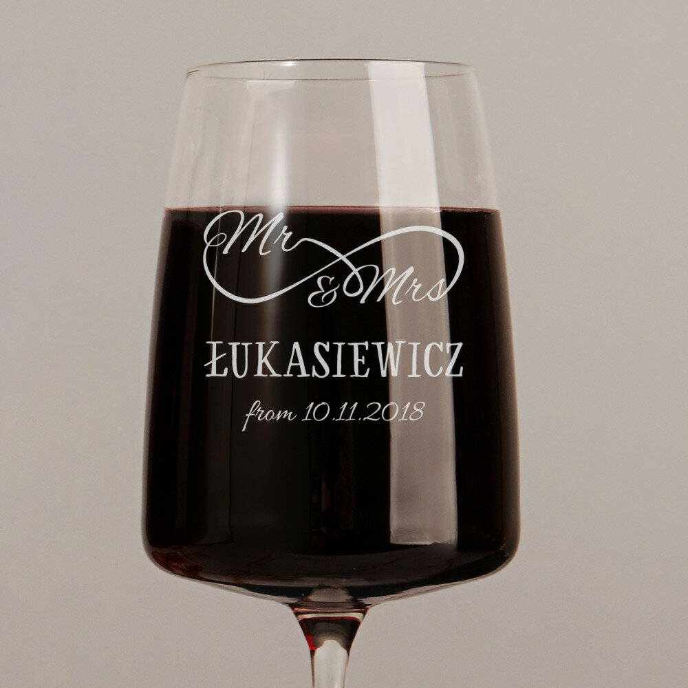 Mr&mrs 2 - Dwa kryształowe kieliszki do wina - MyGiftDna.pl