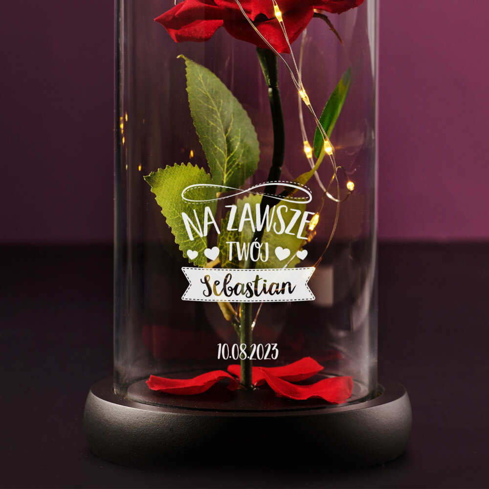 Na zawsze Twój - Wieczna róża w szkle - MyGiftDna.pl