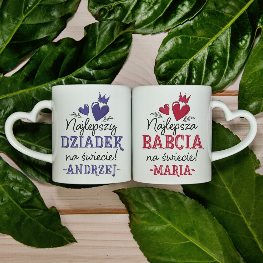 Najlepsi dziadkowie serca - Kubki dla pary - MyGiftDna.pl