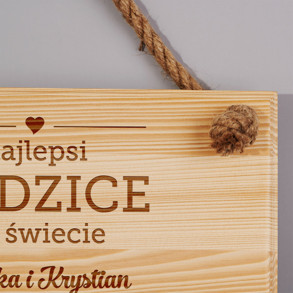 Najlepsi rodzice na świecie - Drewniana tabliczka - MyGiftDna.pl