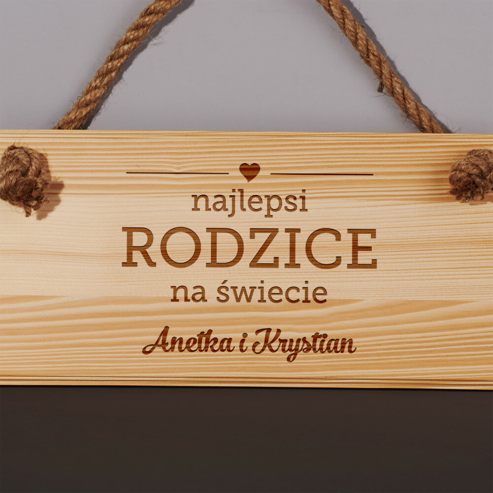 Najlepsi rodzice na świecie - Drewniana tabliczka - MyGiftDna.pl