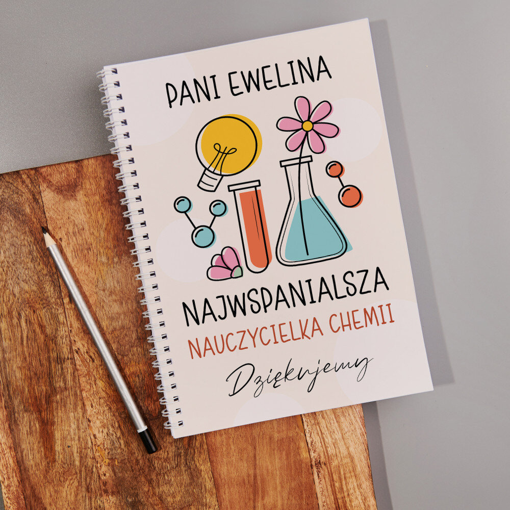 Najwspanialsza nauczycielka chemii - Planer na spirali dla nauczyciela - MyGiftDna.pl