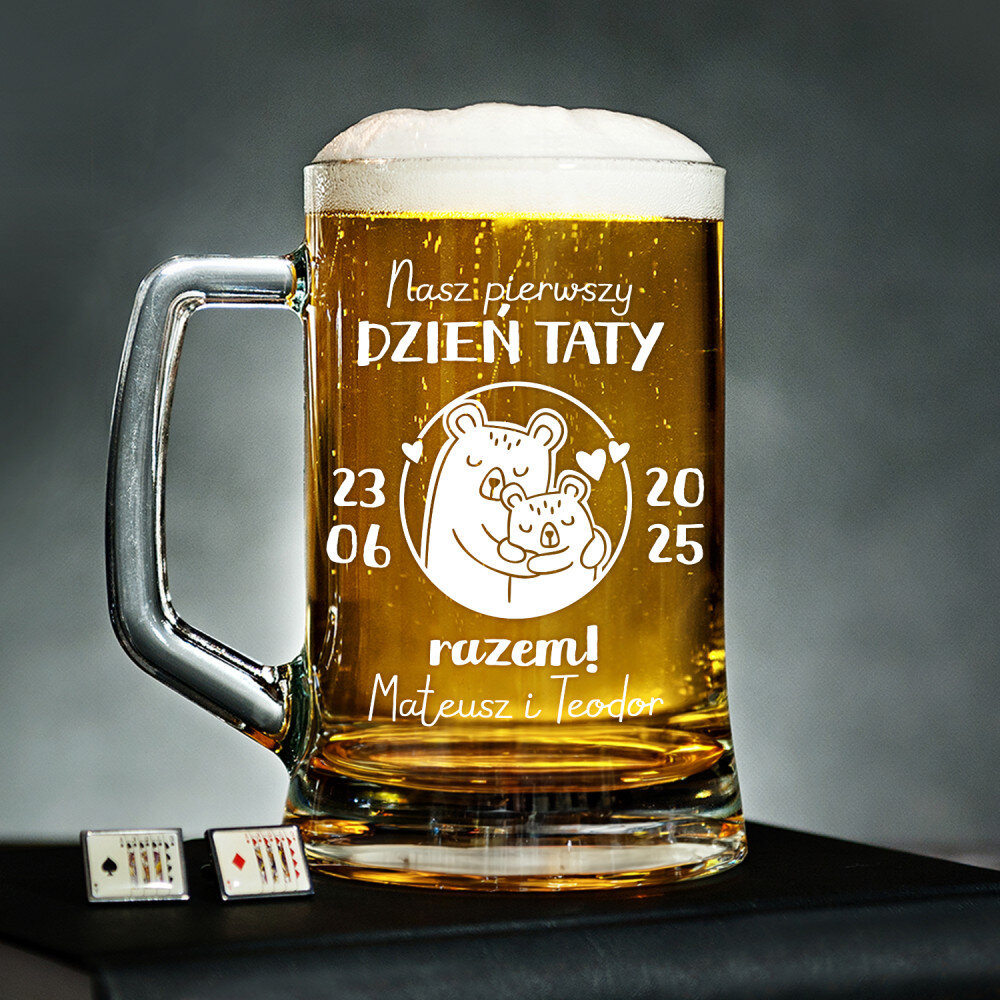 Nasz pierwszy dzień taty razem - Personalizowany Kufel - MyGiftDna.pl