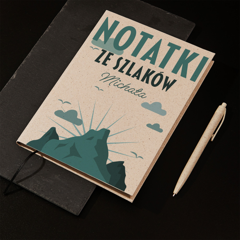 Notatki ze szlaków - Eko notes A5 z trawy - MyGiftDna.pl