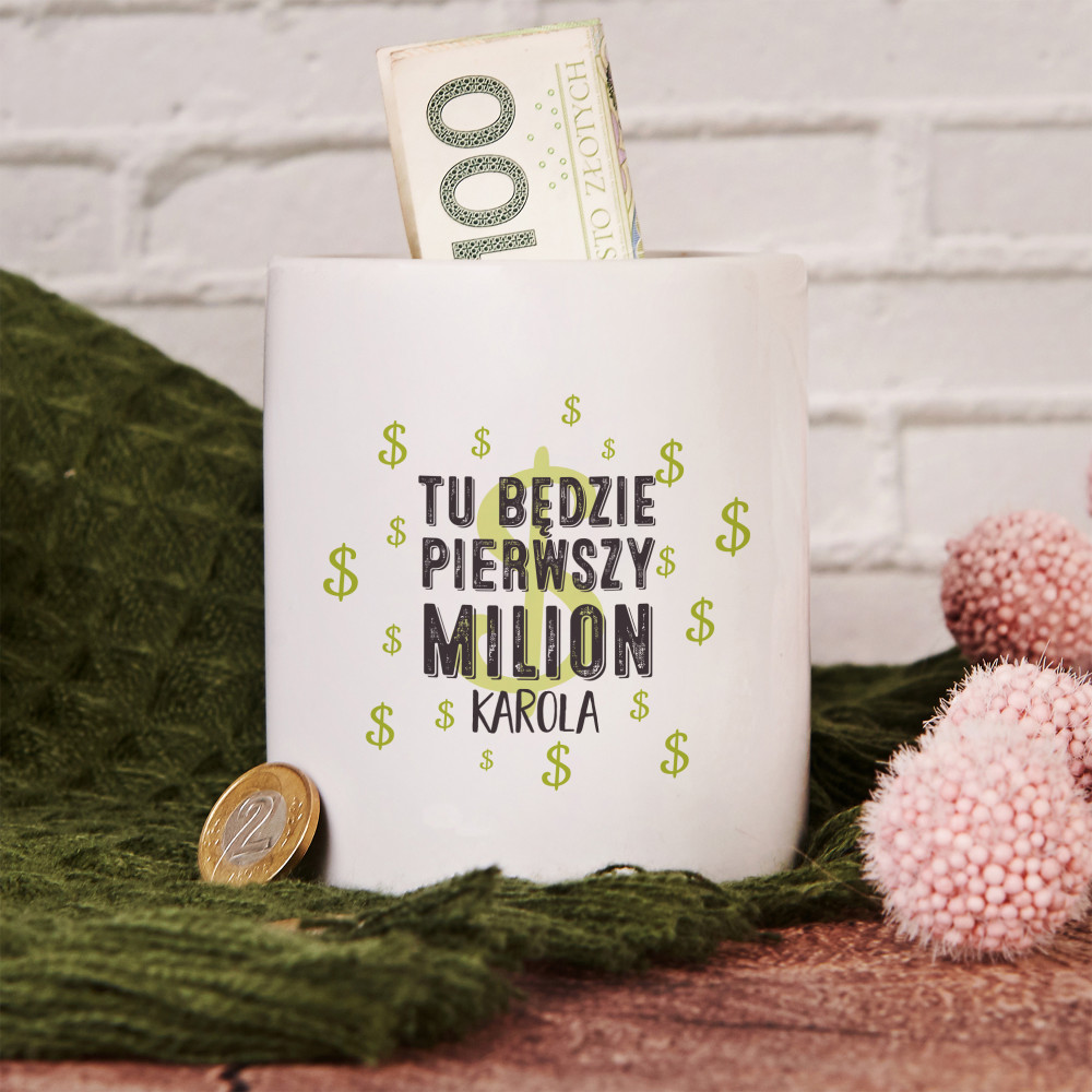 Pierwszy milion - Skarbonka Personalizowana - MyGiftDna.pl