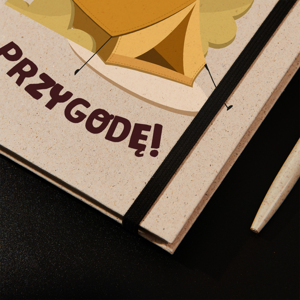Pora na przygodę - Eko notes A5 z trawy - MyGiftDna.pl