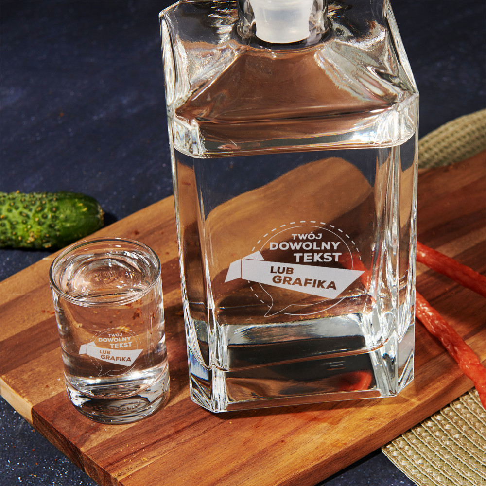 Projekt własny - Zestaw karafka i kieliszki do wódki - MyGiftDna.pl