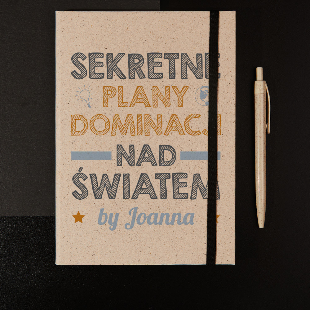 Sekretne plany - Eko notes A5 z trawy - MyGiftDna.pl