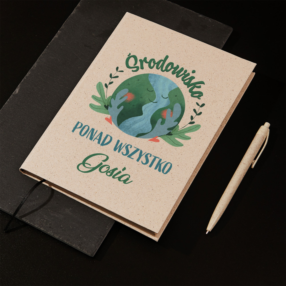 Środowisko ponad wszystko - Eko notes A5 z trawy - MyGiftDna.pl