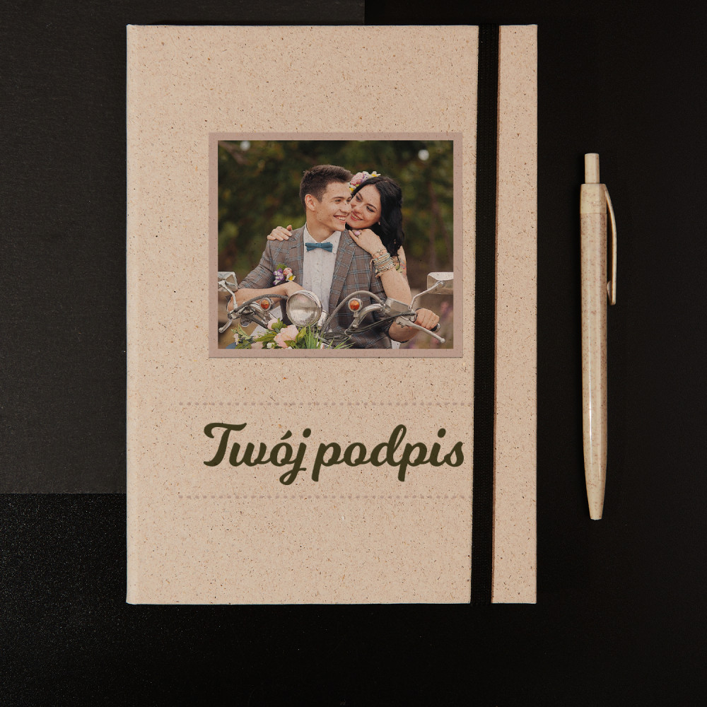 Twoje zdjęcie - Eko notes A5 z trawy - MyGiftDna.pl