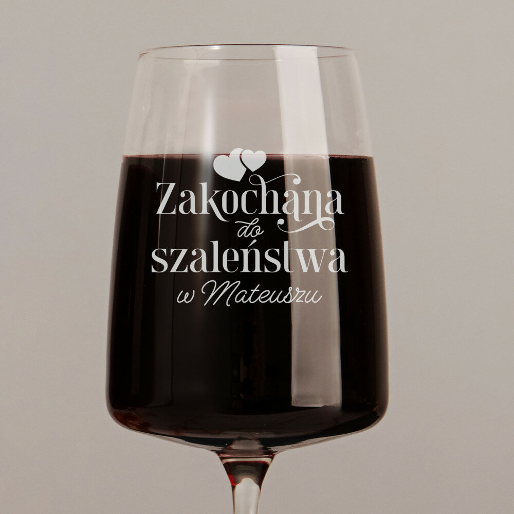 Zakochani do szaleństwa - Dwa kryształowe kieliszki do wina - MyGiftDna.pl