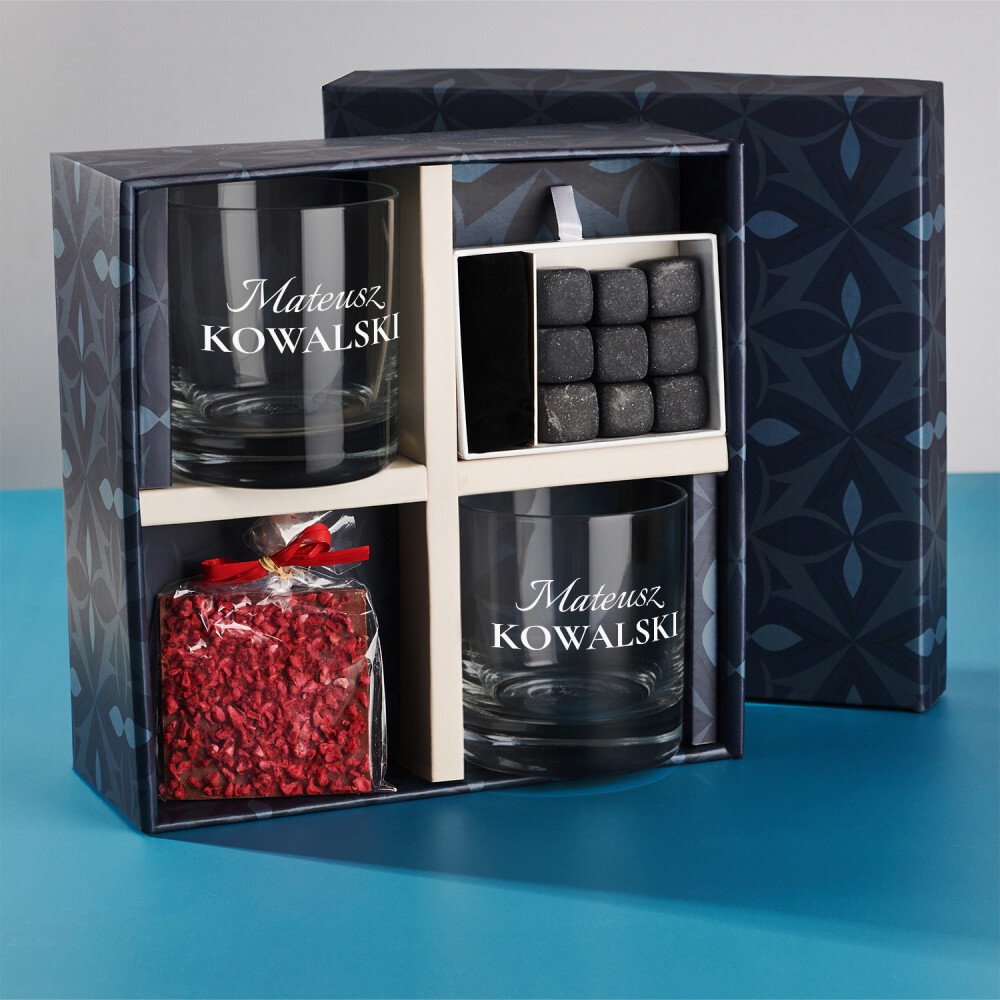 Zestaw prezentowy dla brata ze szklankami do whisky - MyGiftDna.pl