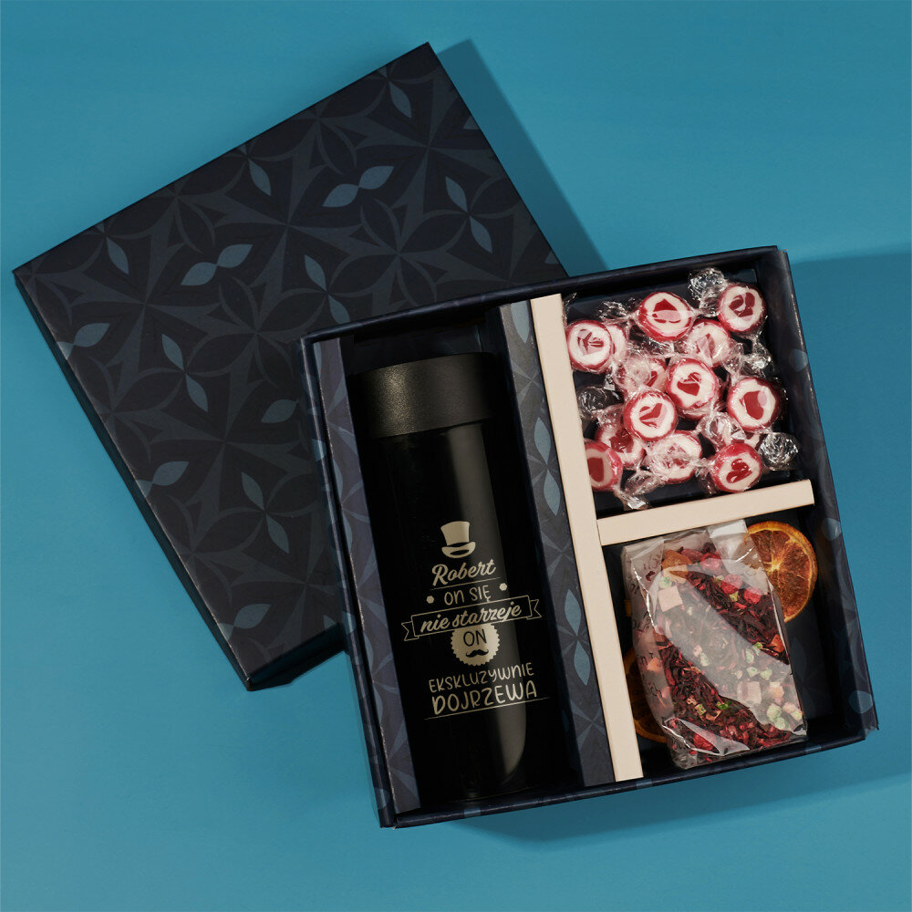 Zestaw prezentowy dla mężczyzny z kubkiem termicznym - MyGiftDna.pl